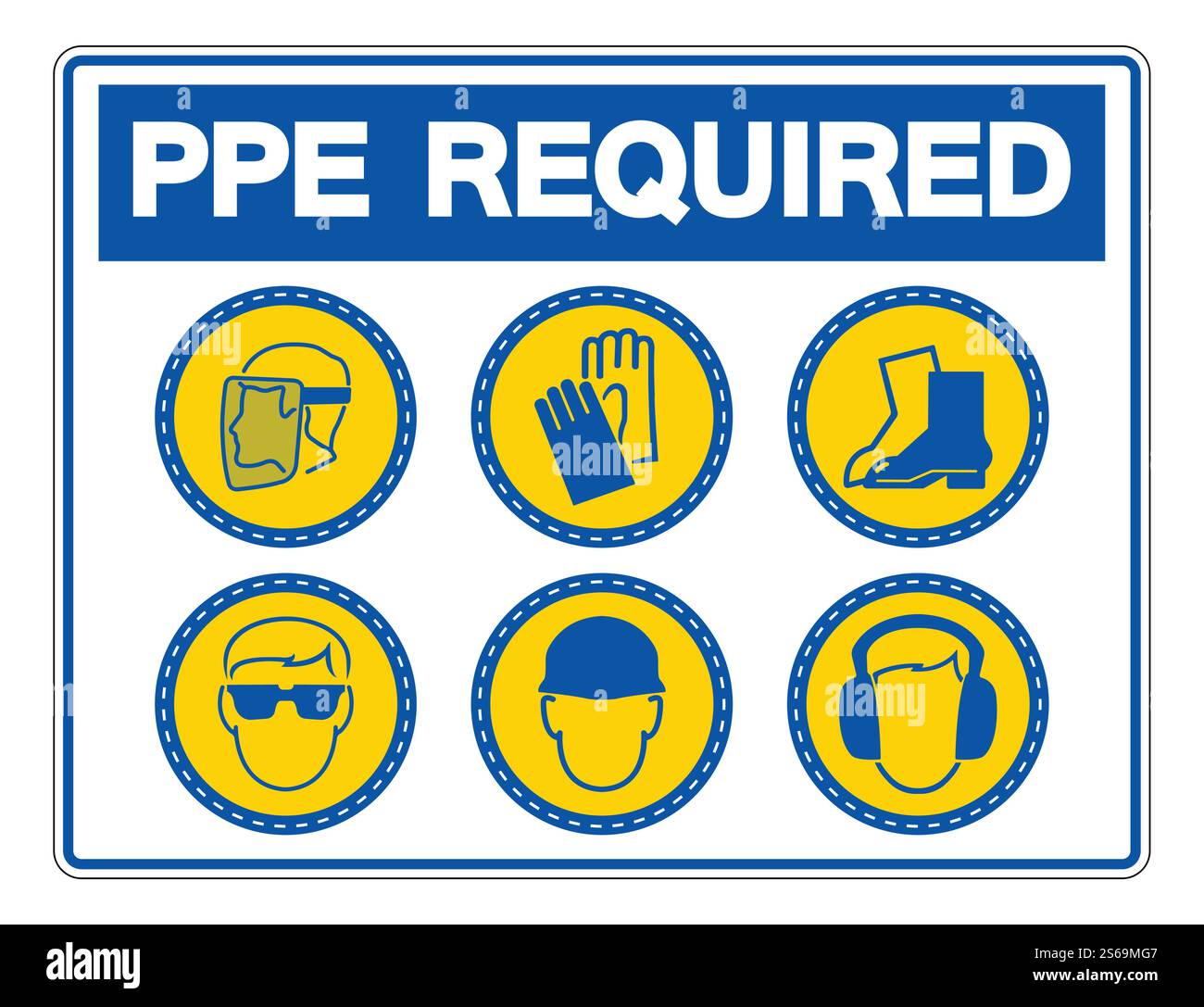 Required Personal Protective Equipment (PPE) Symbol,Safety Icon,Vector ...