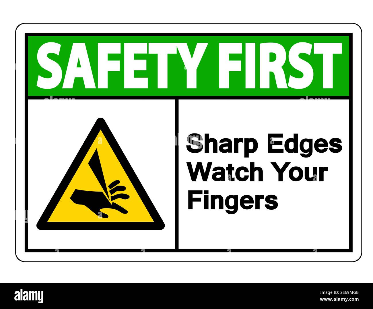 Safety first Sharp Edges Watch Your Fingers Symbol Sign Isolate On ...