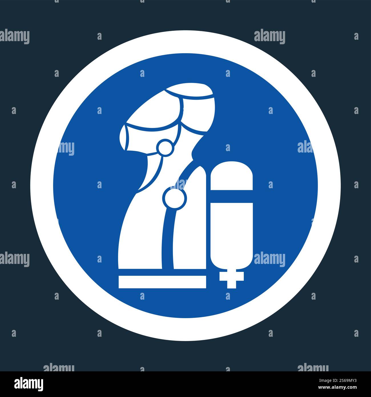 Wear SCBA (Self Contained Breathing Apparatus) Symbol On black ...