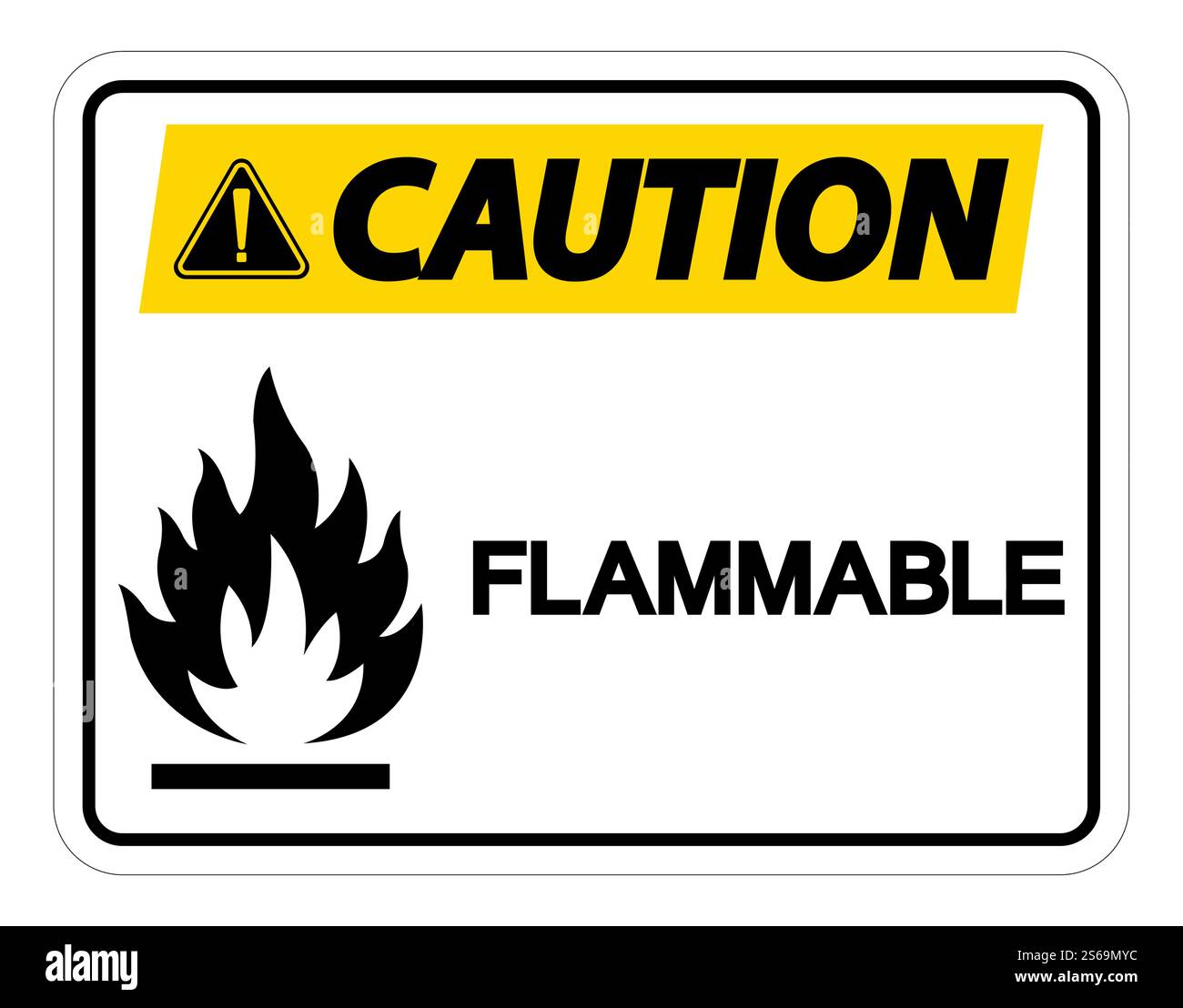 Caution Flammable Symbol Sign on white background,Vector Illustration ...