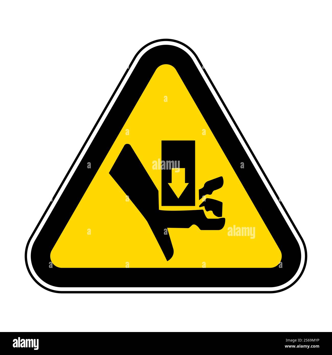 Warning Moving Part Crush and Cut Symbol Sign Isolate On White ...