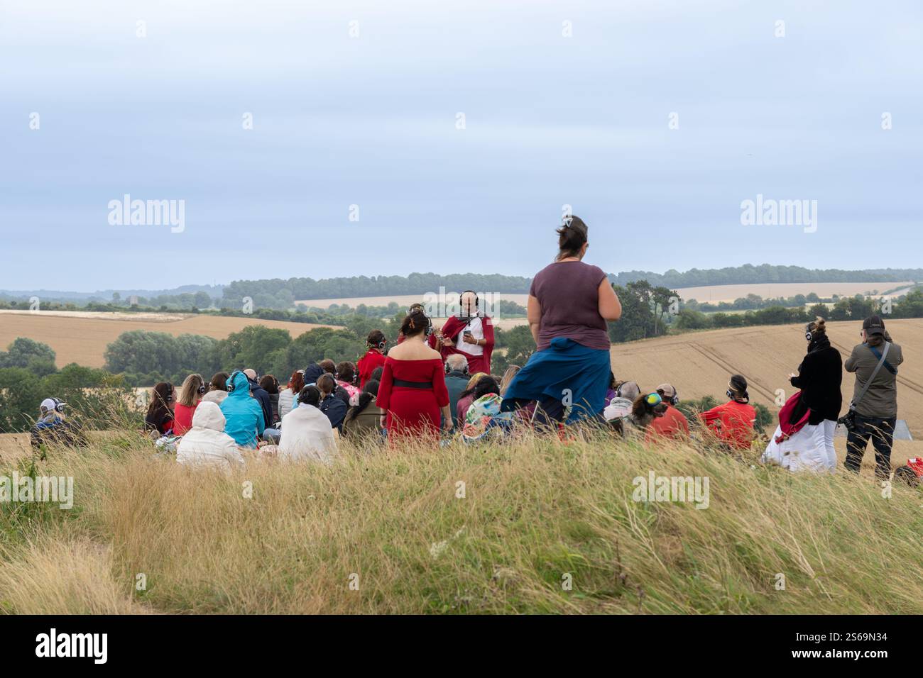 Avebury United kingdom - August 10 2024; Group of participants and ...