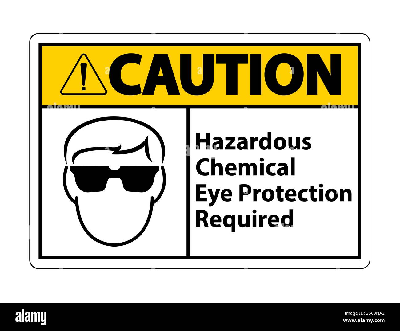 Hazardous Chemical Eye Protection Required Symbol Sign Isolate on White ...