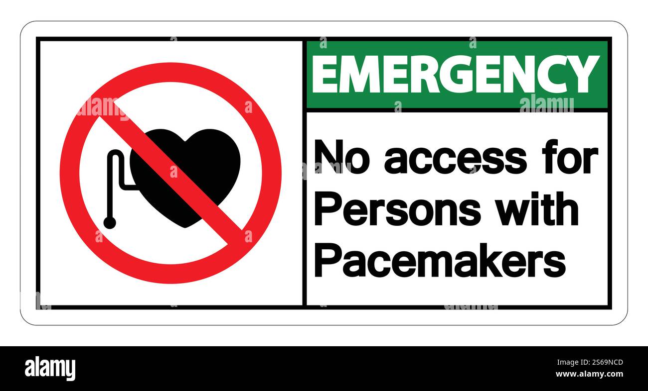Emergency No Access For Persons With Pacemaker Symbol Sign Isolate On ...