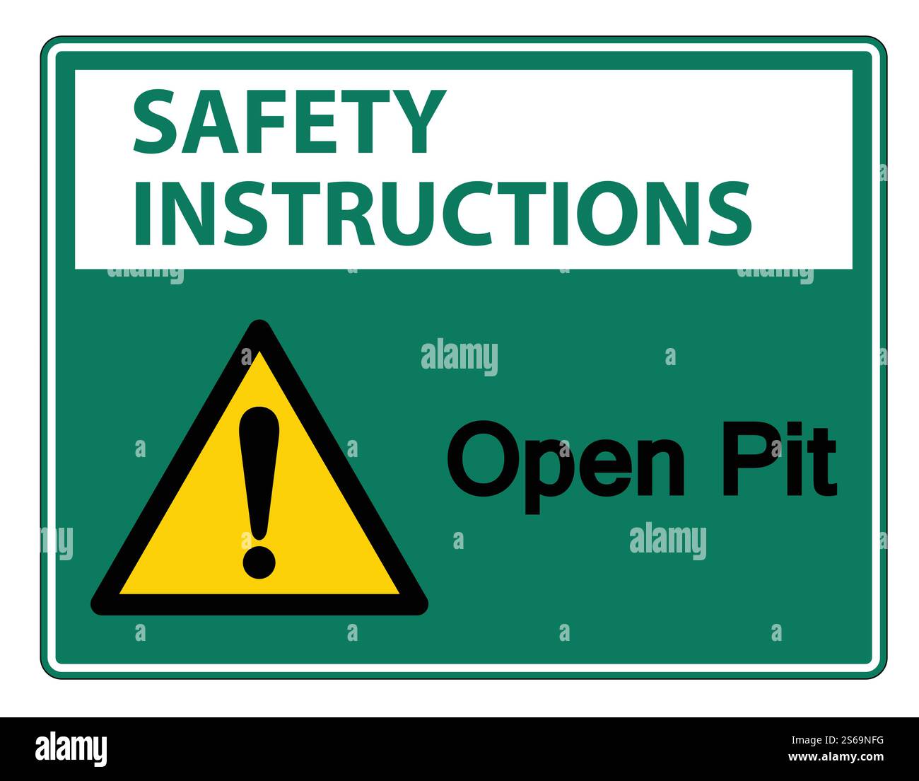 Safety instructions Open Pit Symbol Sign Isolate On White Background ...