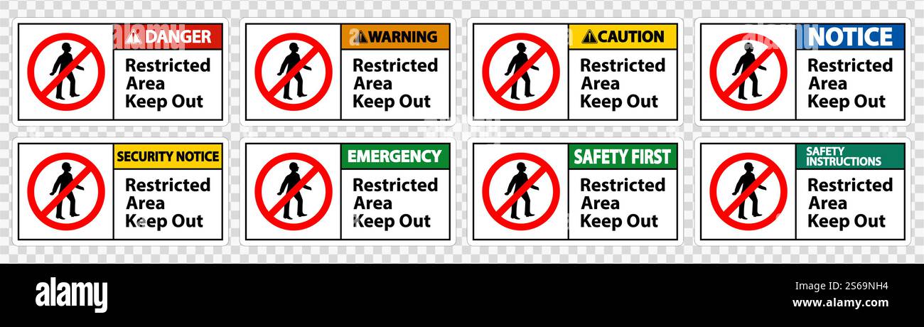 Restricted Area Keep Out Symbol Sign Isolate on transparent Background ...