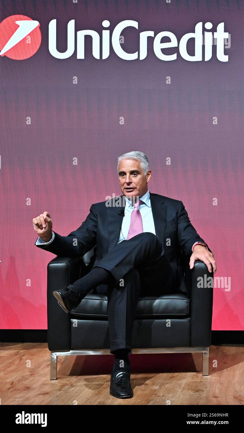 Milan, . 16th Jan, 2025. Milan, Italy UniCredit and Ferrari a new partnership during the ...