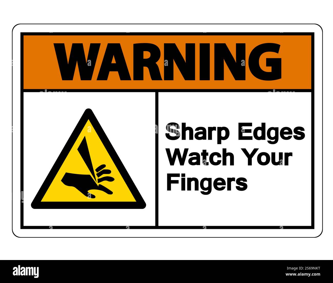 Waring Sharp Edges Watch Your Fingers Symbol Sign Isolate On White ...