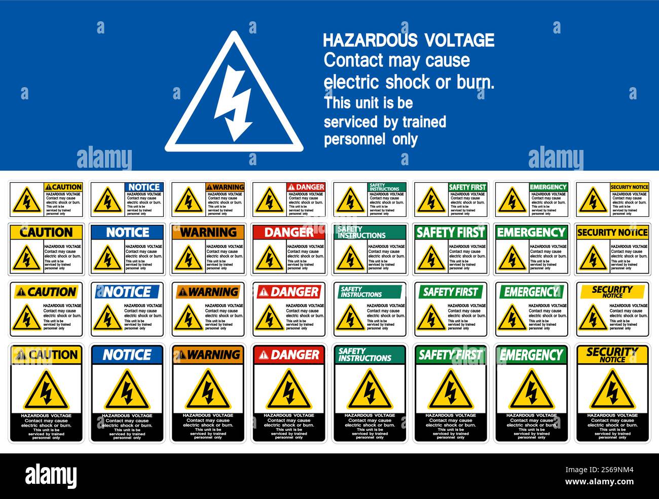 Hazardous Voltage Contact May Cause Electric Shock Or Burn Sign On ...