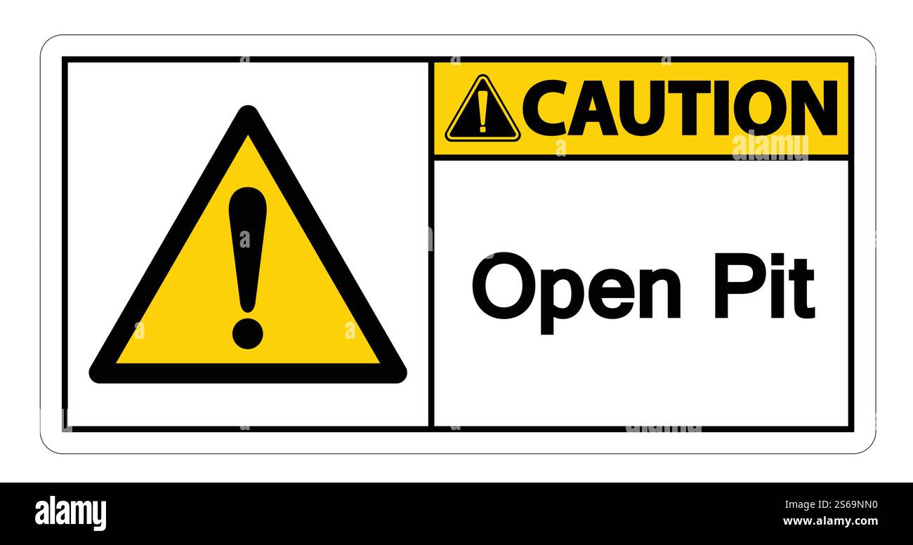 Caution Open Pit Symbol Sign Isolate On White Background,Vector ...