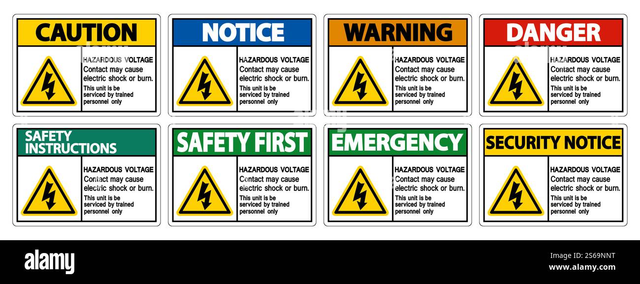 Hazardous Voltage Contact May Cause Electric Shock Or Burn Sign On ...