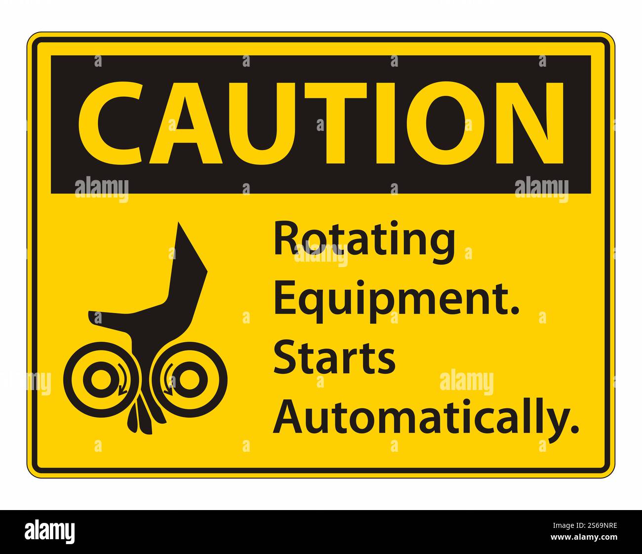Rotating Equipment.Starts Automatically Symbol Sign Isolate on White ...