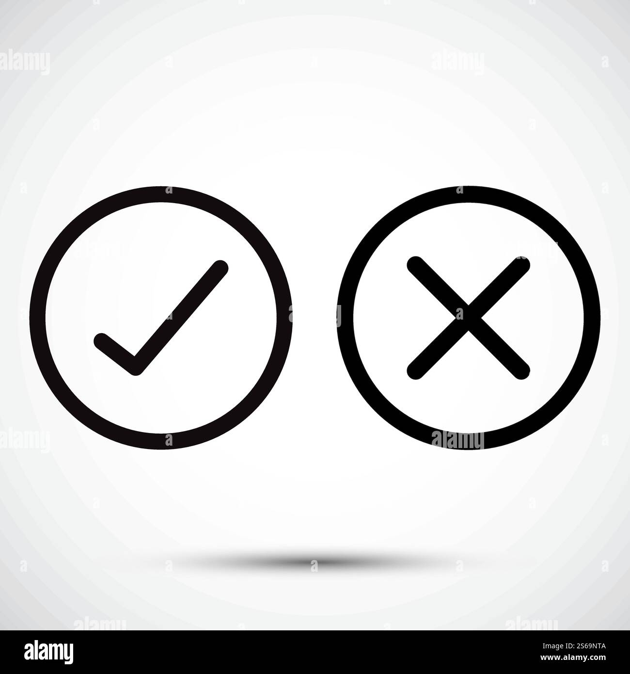 Check Mark / Check,Or Approve & Deny Line art Icon on White Background ...