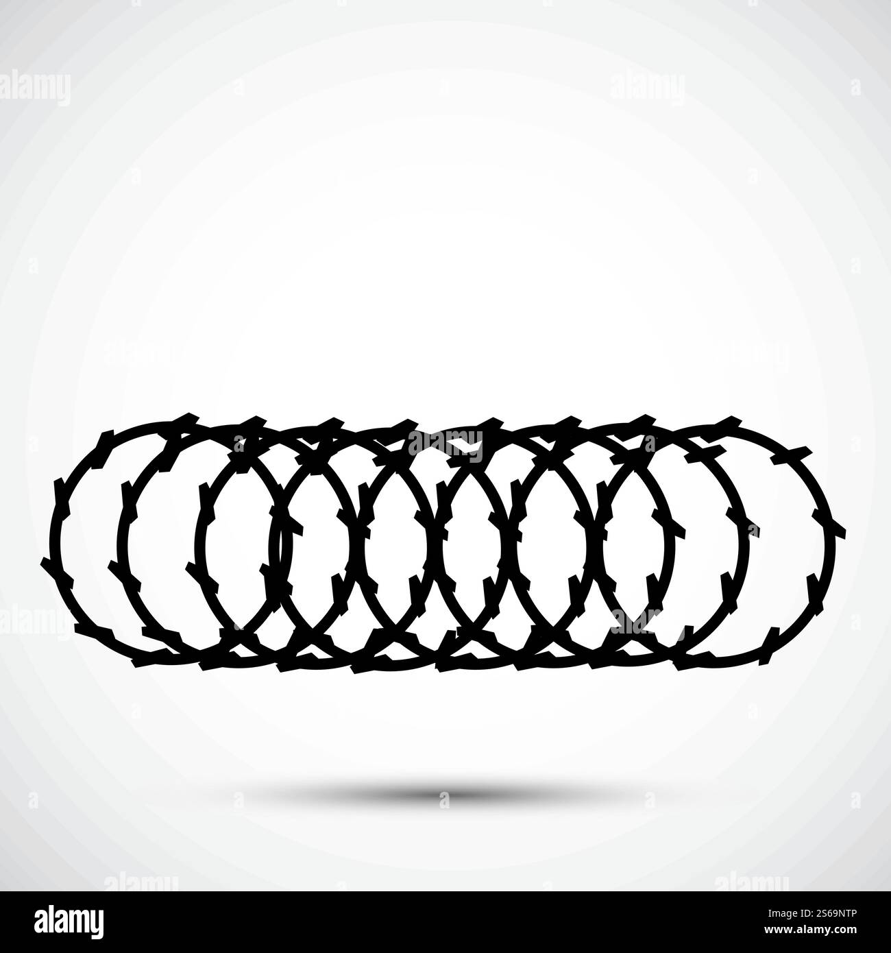 Barbed Wire Black Icon Isolated On White Background Stock Vector Image ...
