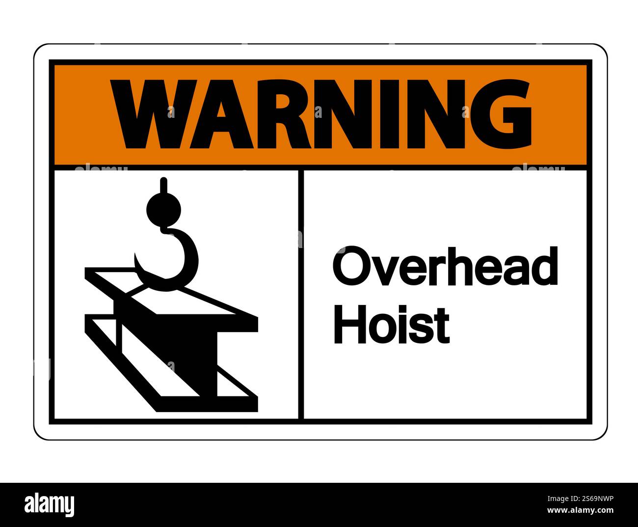 Warning Overhead Hoist Symbol Sign Isolate On White Background,Vector ...
