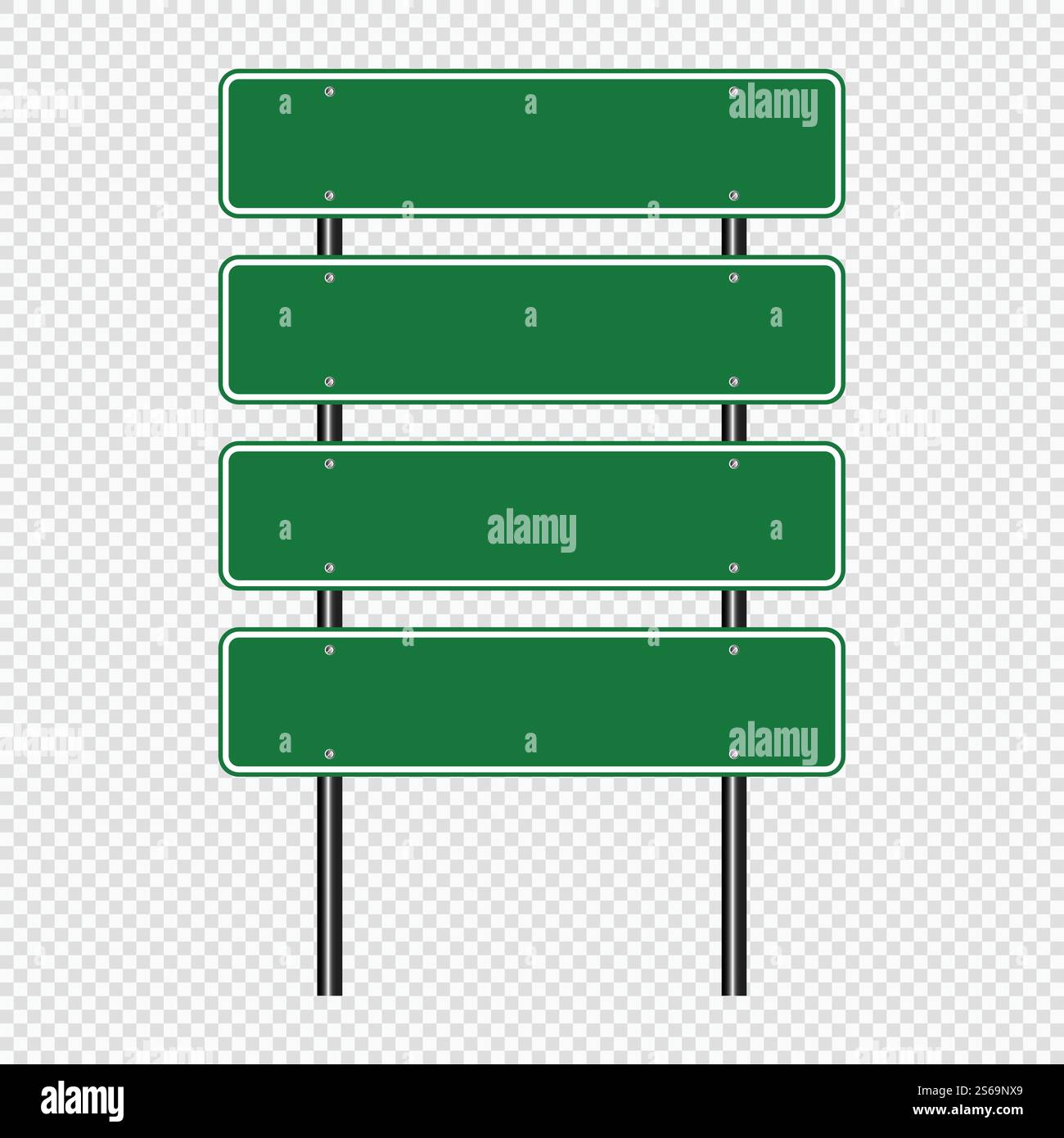 Green traffic sign,Road board signs isolated on transparent background ...