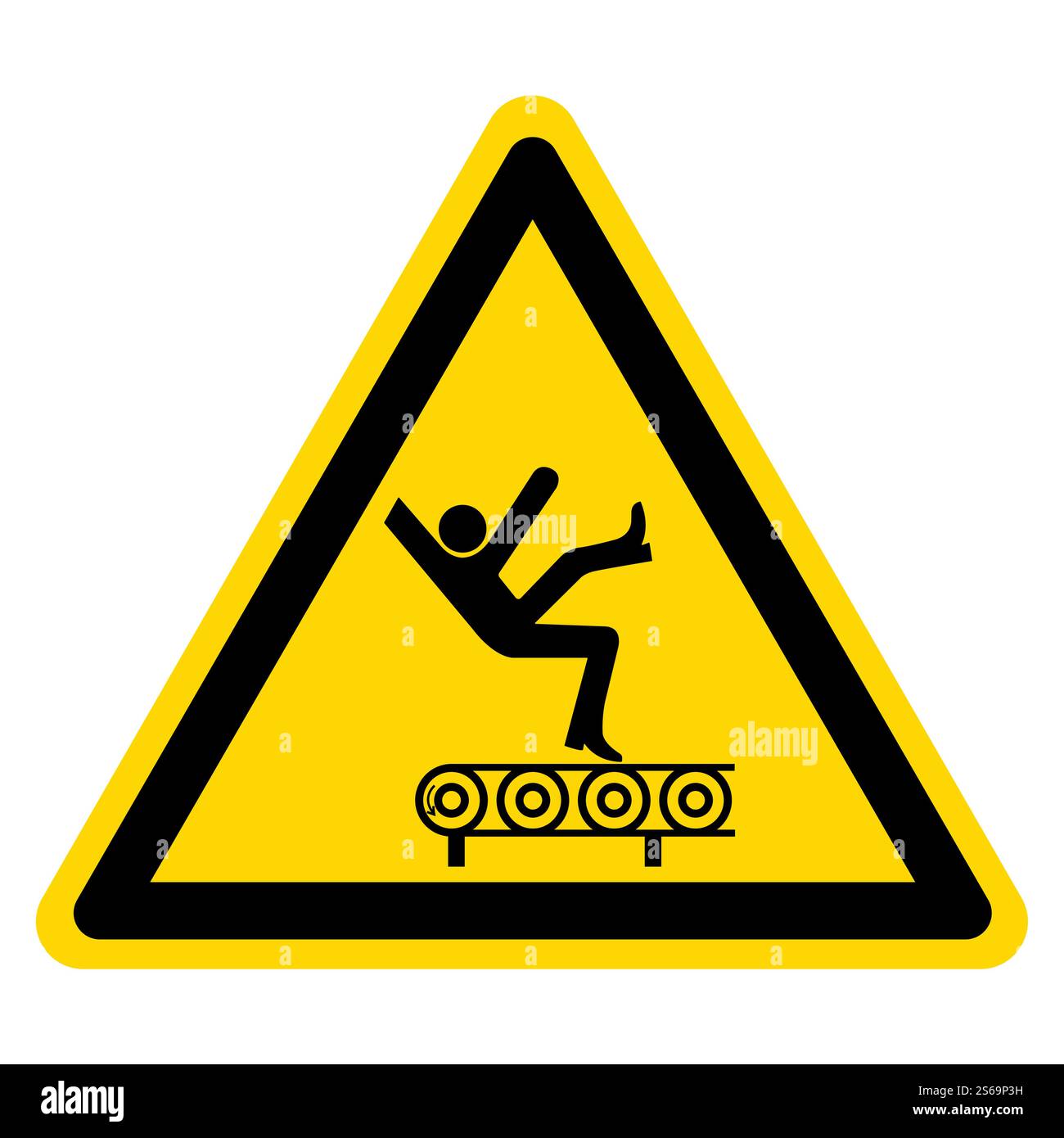 Fall Hazard From Conveyor Symbol Sign Isolate On White Background ...