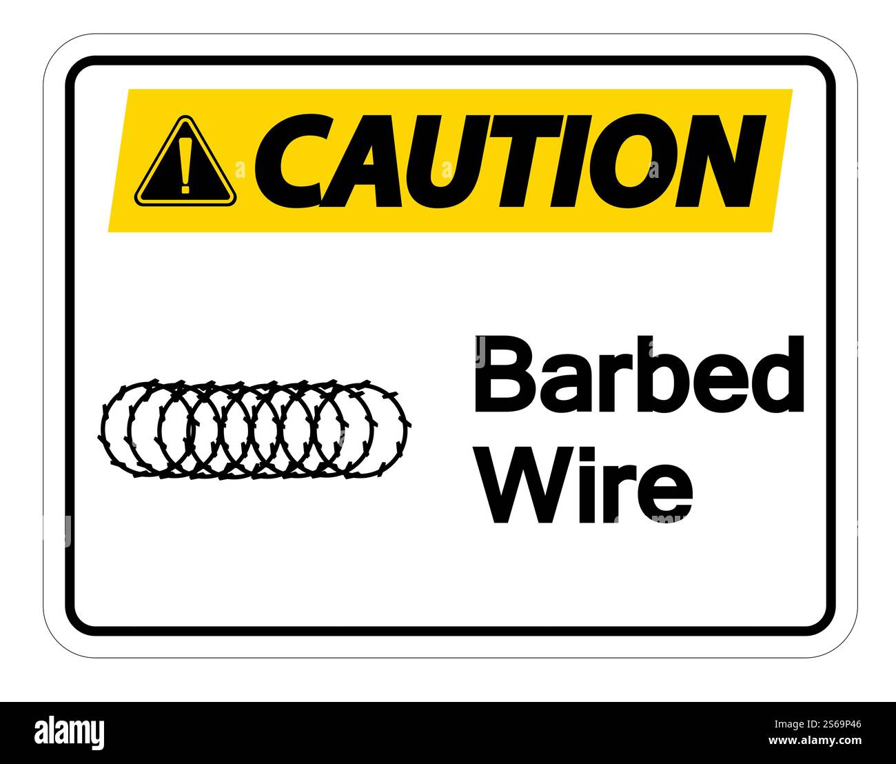 Caution Barbed Wire Symbol Sign On White Background,Vector illustration ...