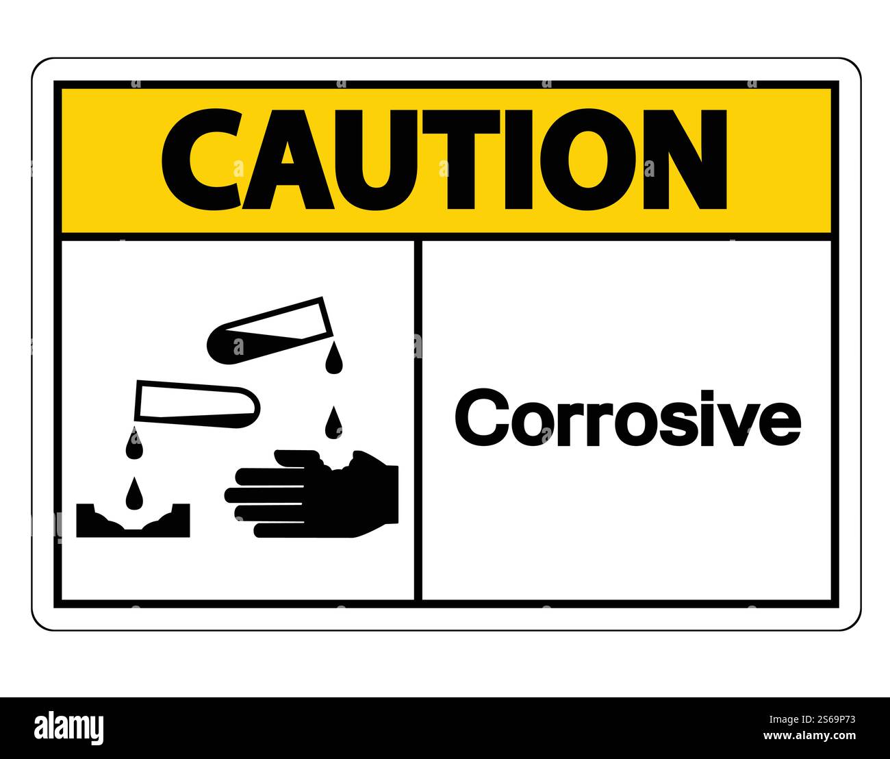 Caution Corrosive Symbol Sign on white background,Vector Illustration ...