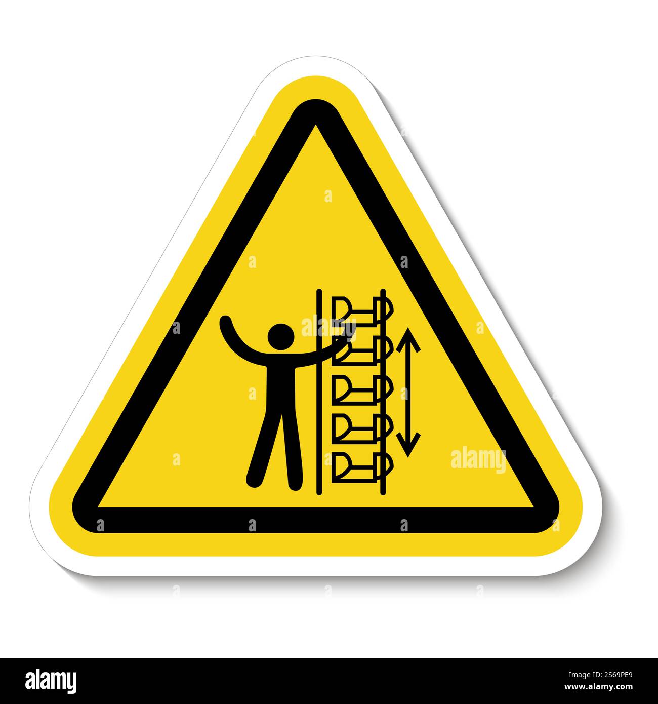 Warning Exposed Buckets and Moving Parts Symbol Sign Isolate on White ...
