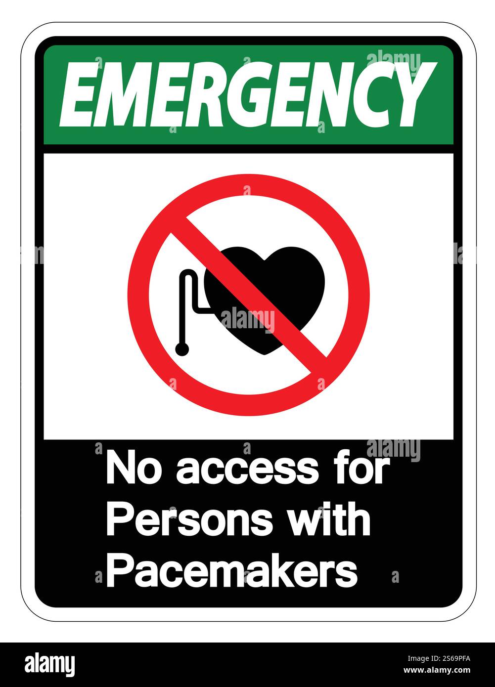 Emergency No Access For Persons With Pacemaker Symbol Sign Isolate On ...