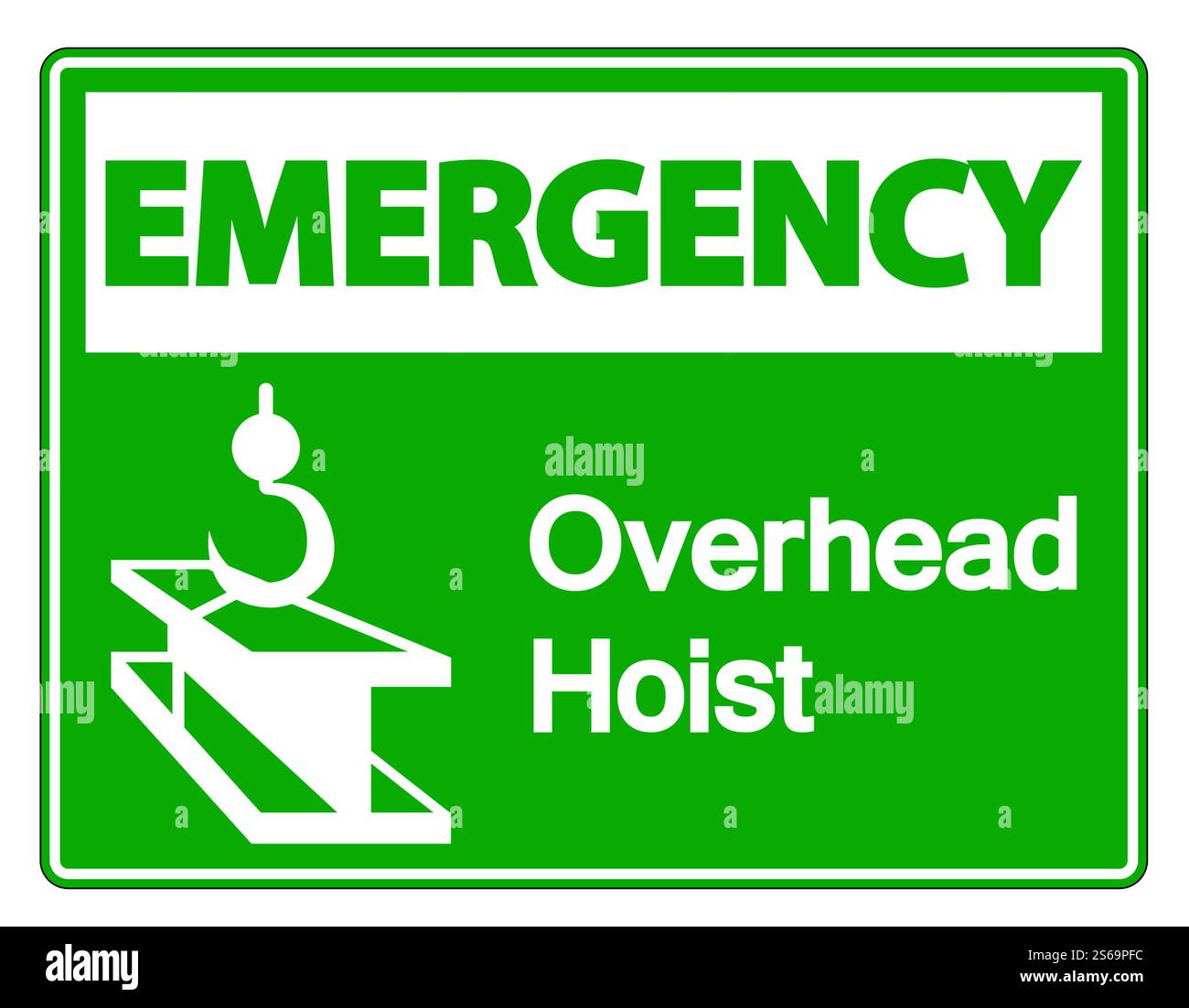Emergency Overhead Hoist Symbol Sign Isolate On White Background,Vector ...