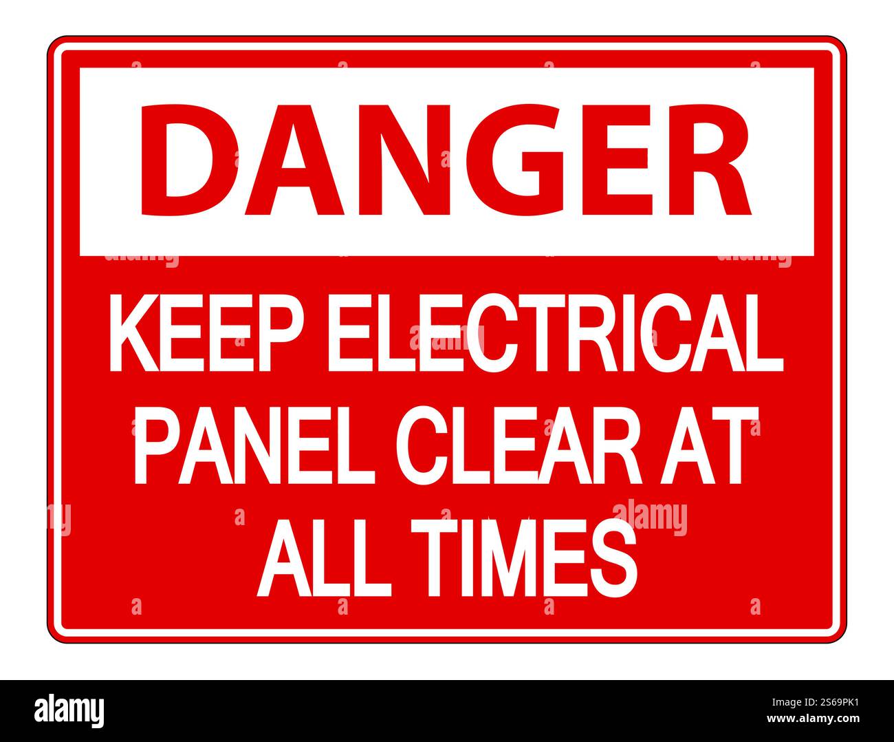 Danger Keep Electrical Panel Clear at all Times Sign on white ...