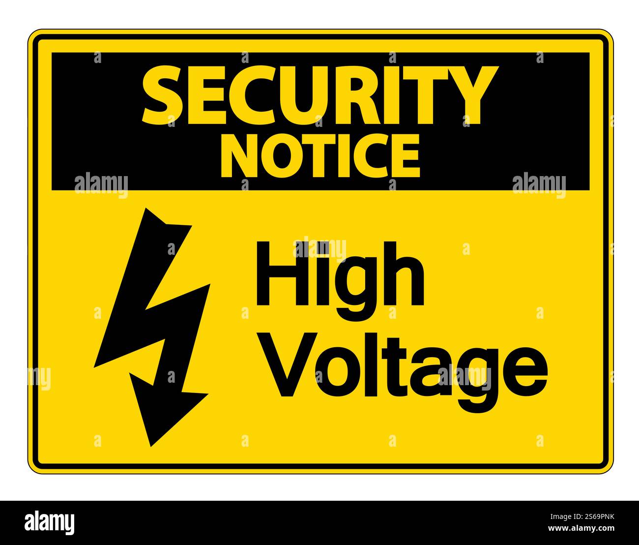 Security notice high voltage sign on white background,Vector ...