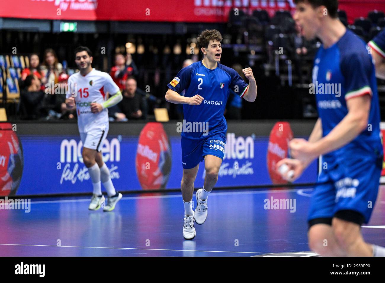 Herning, Denmark. 16th Jan, 2025. Leo Prantner of Italy Nationalteam during IHF Men's - Handball ...