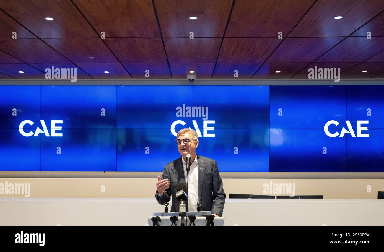 Montreal, Canada. 16th Jan, 2025. CAE President and CEO Marc Parent ...