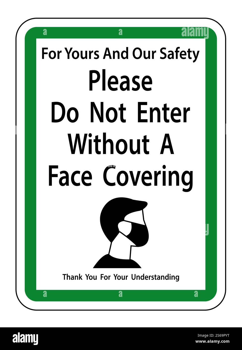 Do Not Enter Without Face Covering Sign on white background Stock ...
