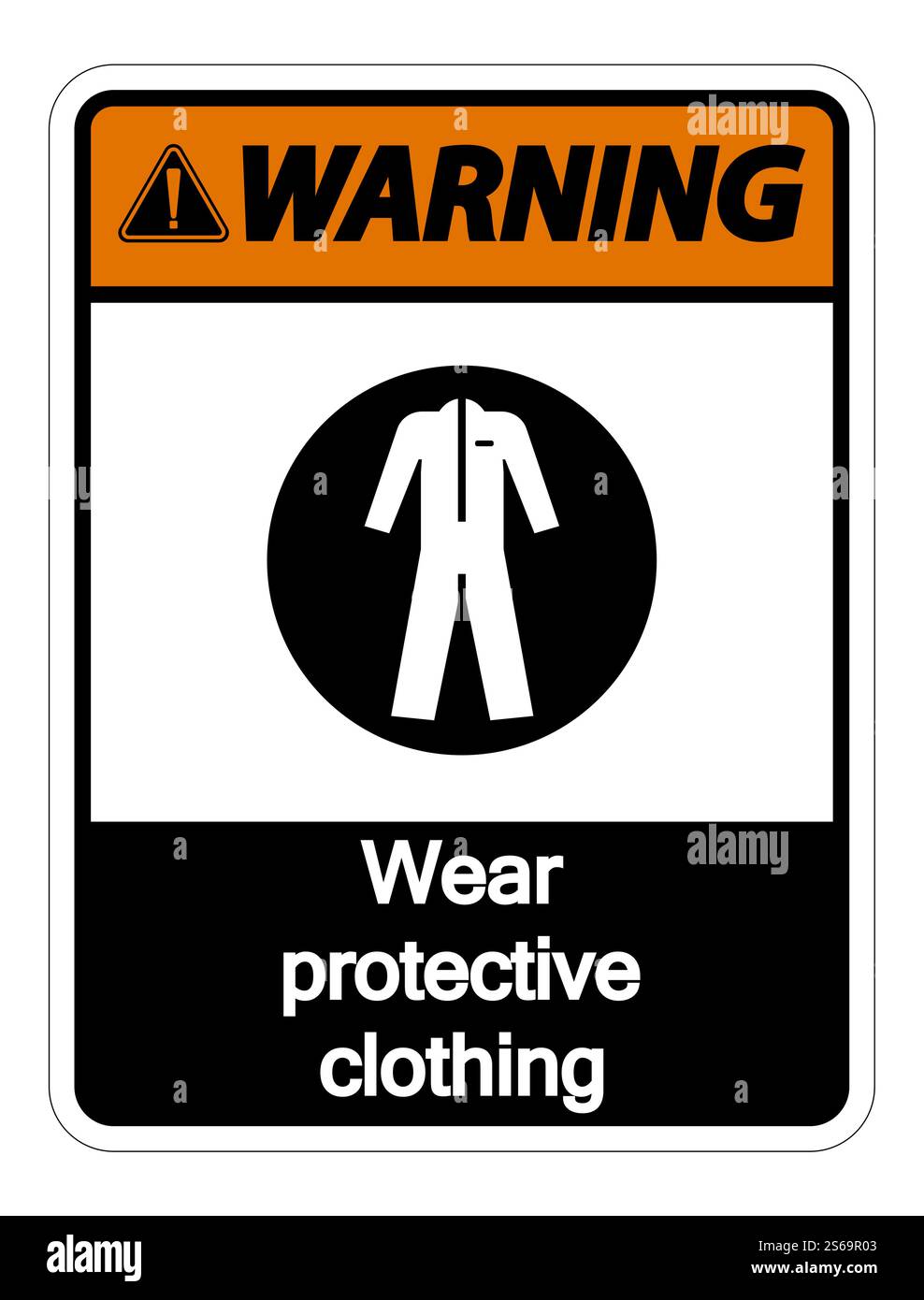 Warning Wear protective clothing sign on white background,vector ...