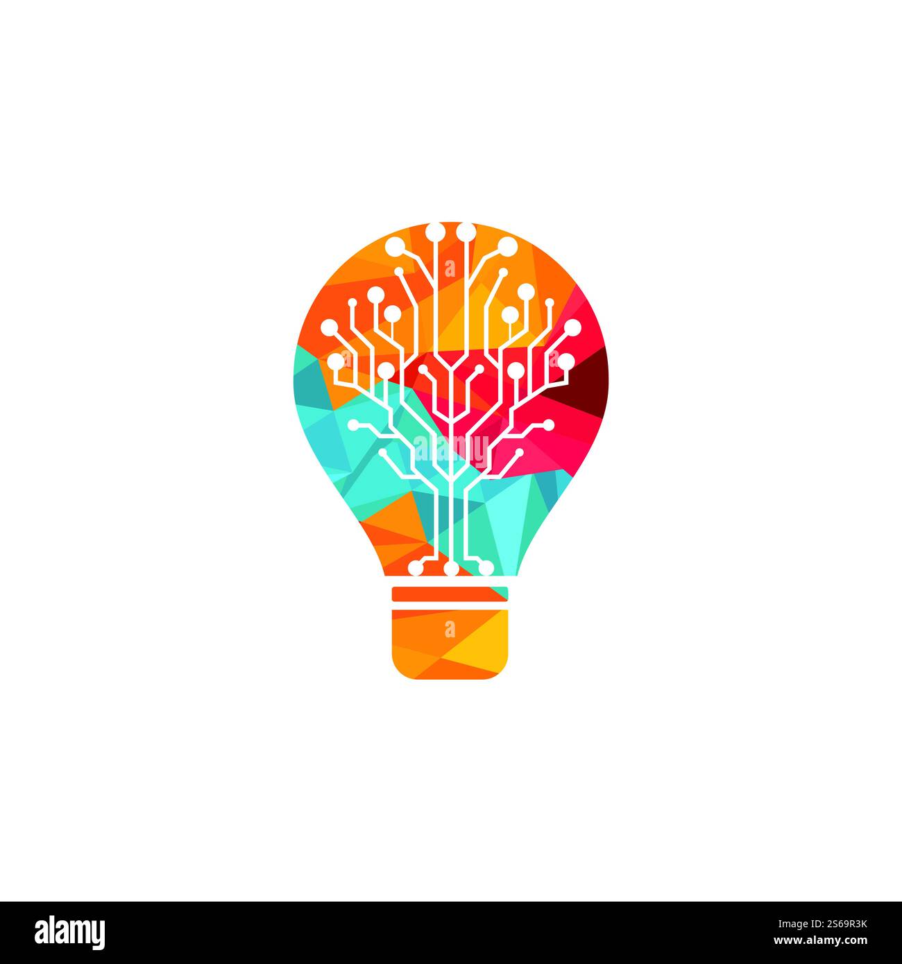 Modern Tech Bulb logo design concept. Pixel Technology Bulb Idea logo ...