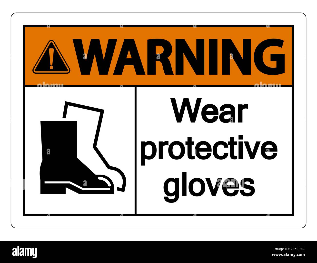 Warning Wear protective footwear sign on transparent background,vector ...