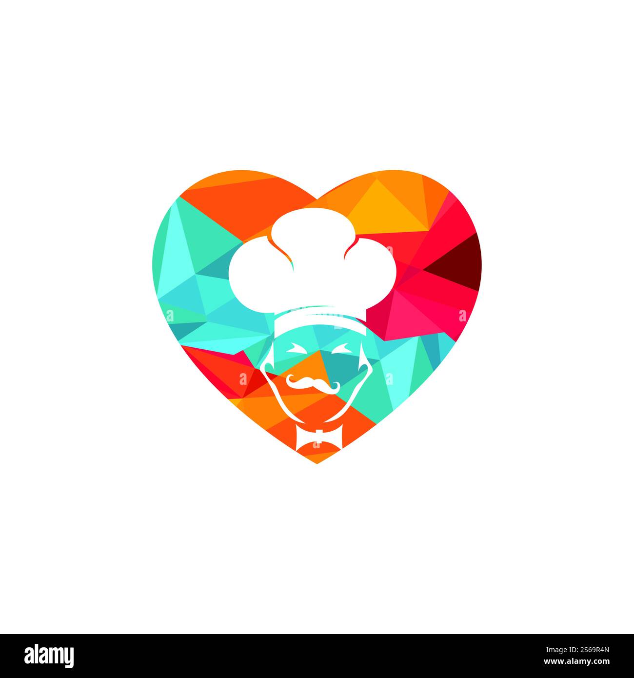 Chef with heart logo design. Love Cooking logo design template Stock ...