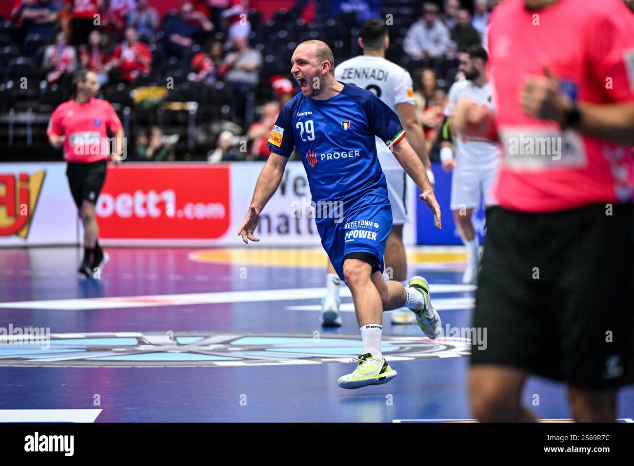 Herning, Denmark. 16th Jan, 2025. Jeremi Pirani of Italy Nationalteam ...