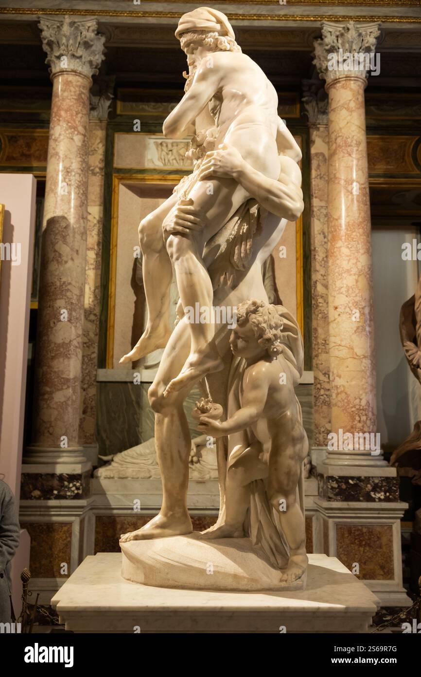 Rome, Italy - 28 December 2023: Galleria Borghese museum - Aeneas ...