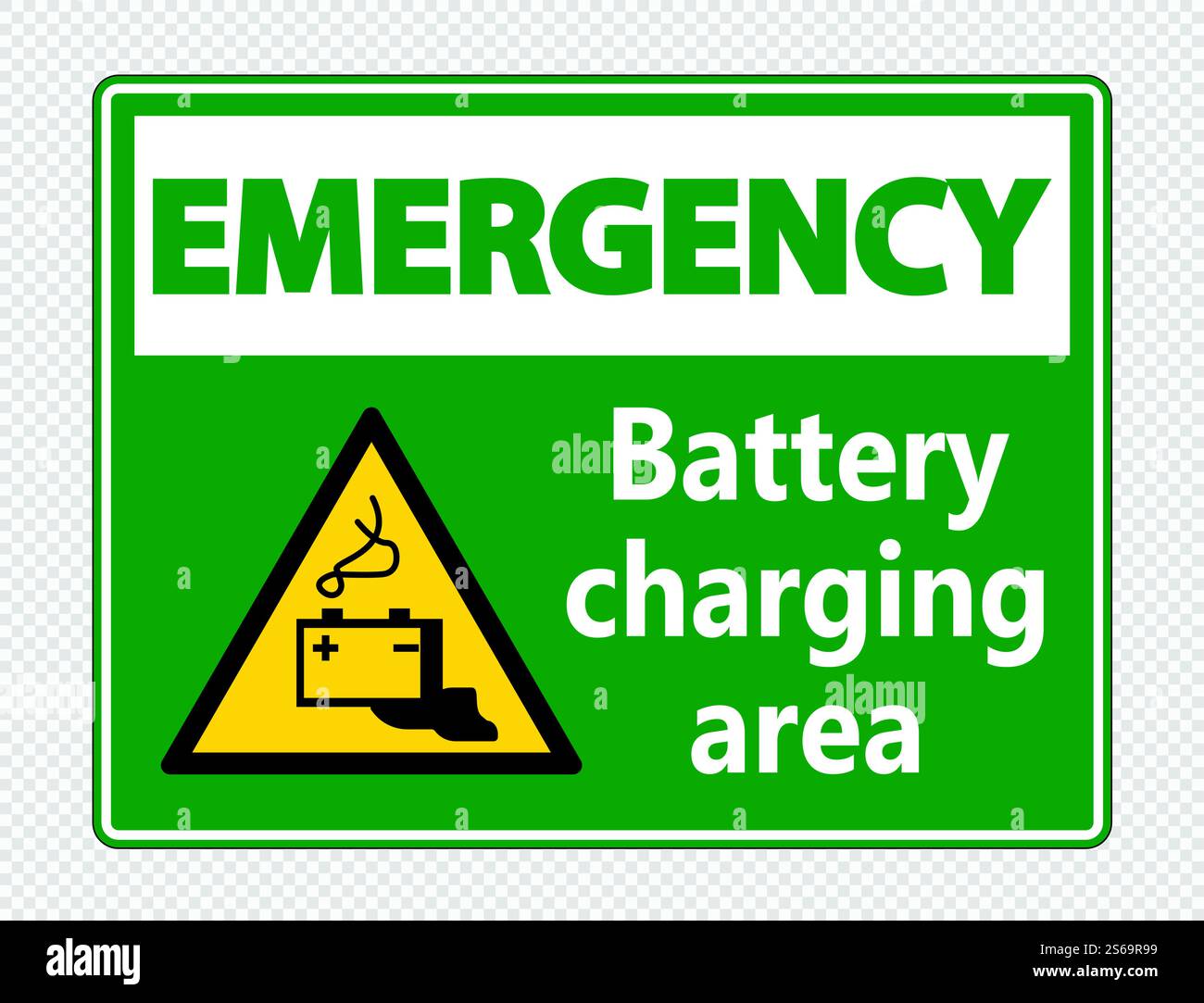 Emergency battery charging area Sign on transparent background,vector ...