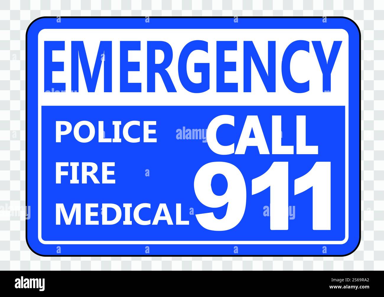 Emergency Call 911 Sign on transparent background,vector illustration ...