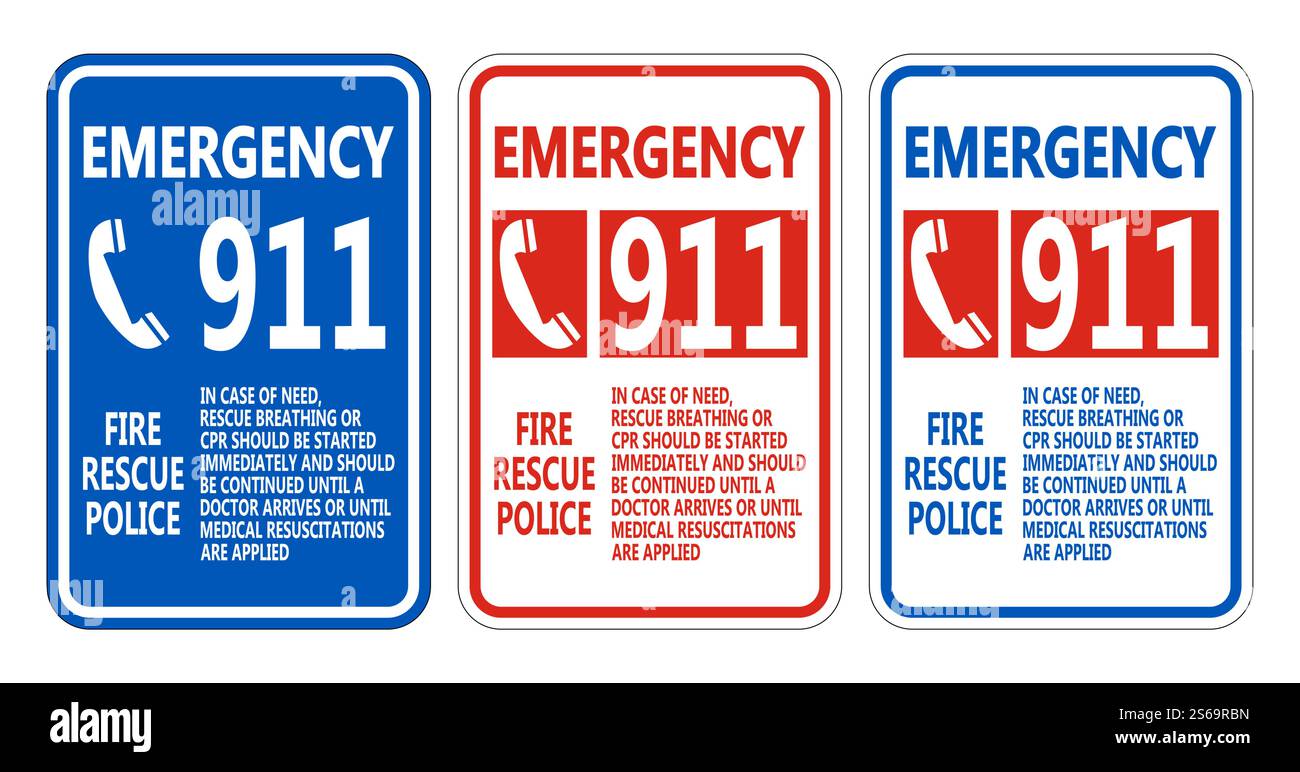 911 Fire Rescue Police Symbol Sign Isolate On White Background,Vector ...