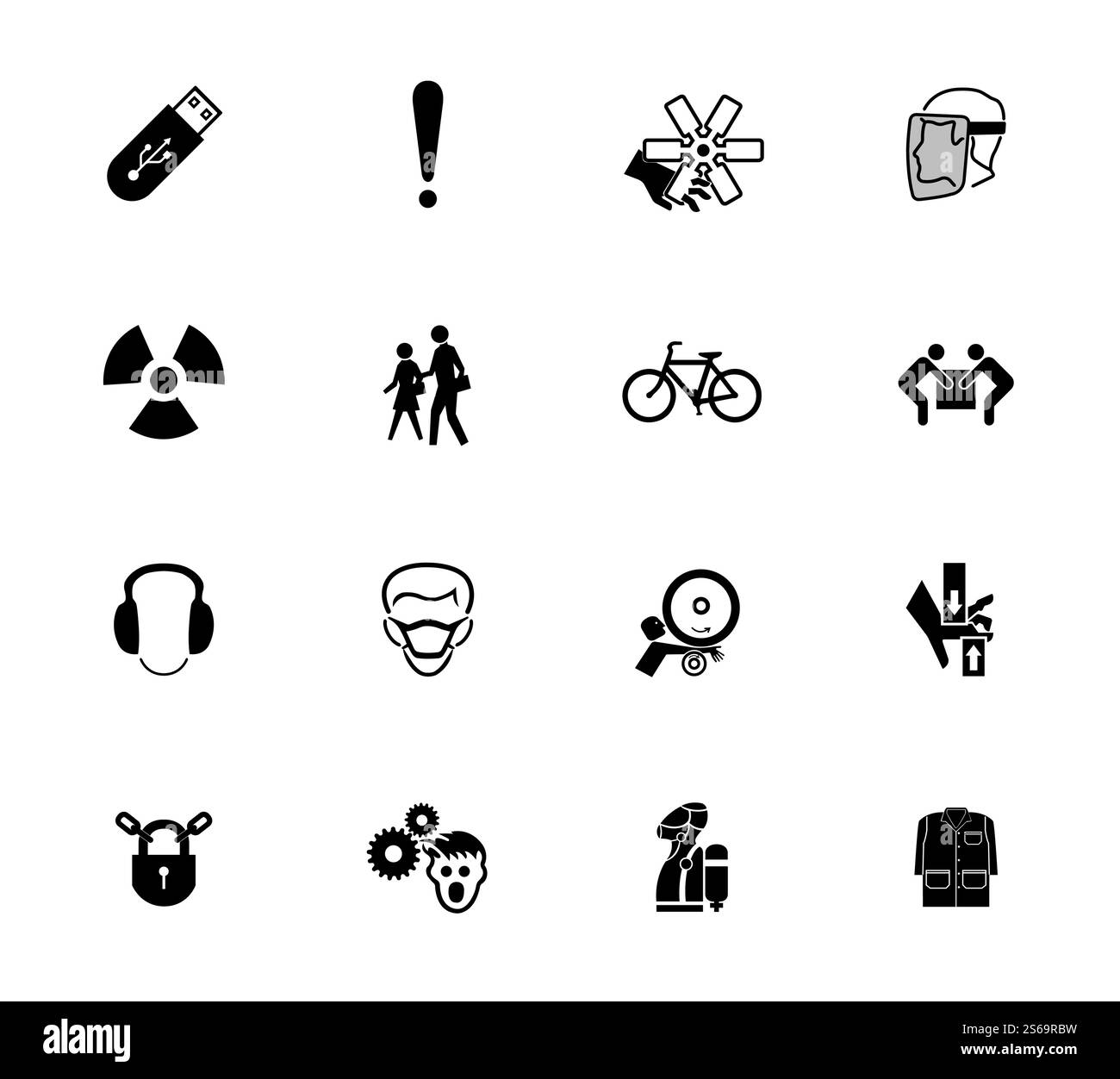 Warning signs,industrial hazards icon labels Sign Isolated on White ...