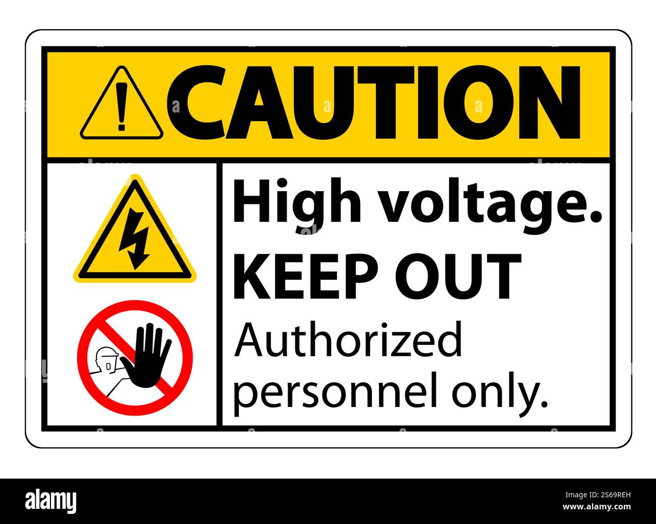 Caution High Voltage Keep Out Sign Isolate On White Background,Vector ...