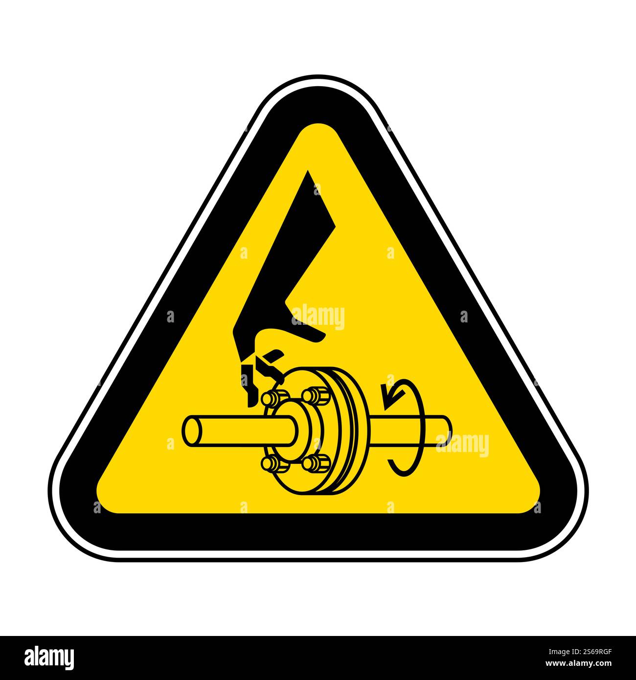 Cutting of Fingers Rotating Shaft Symbol Sign Isolate On White ...