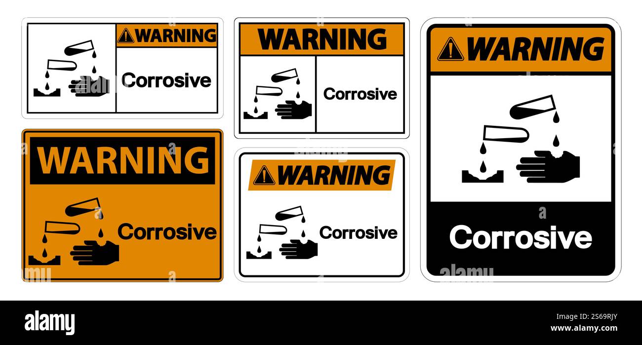 Warning Corrosive Symbol Sign Isolate On White Background,Vector ...