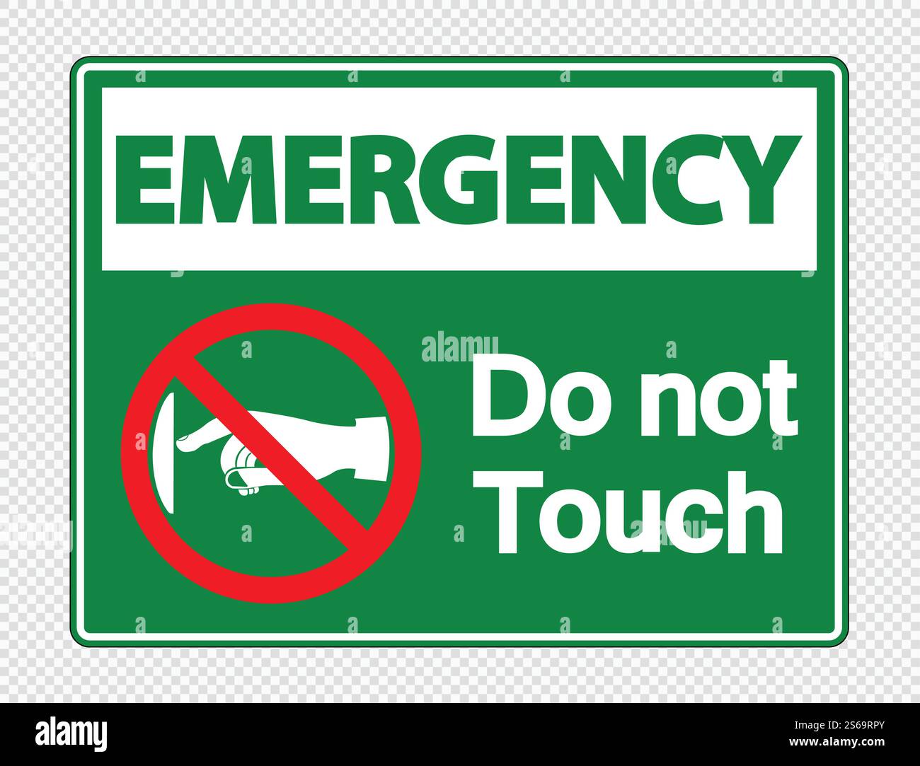 Emergency do not touch sign label on transparent background,vector ...