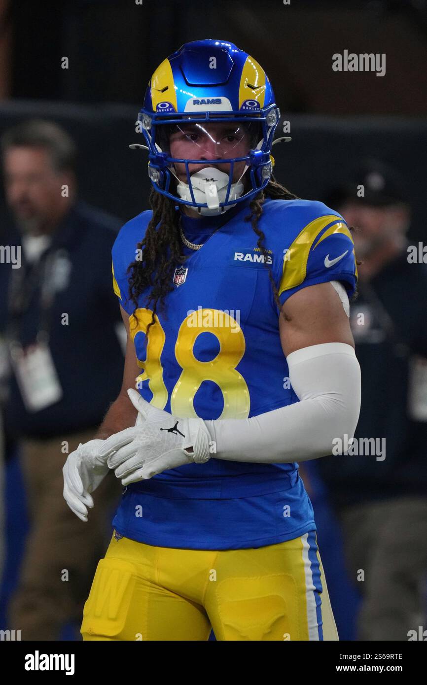 Los Angeles Rams wide receiver Jordan Whittington (88) lines up against ...