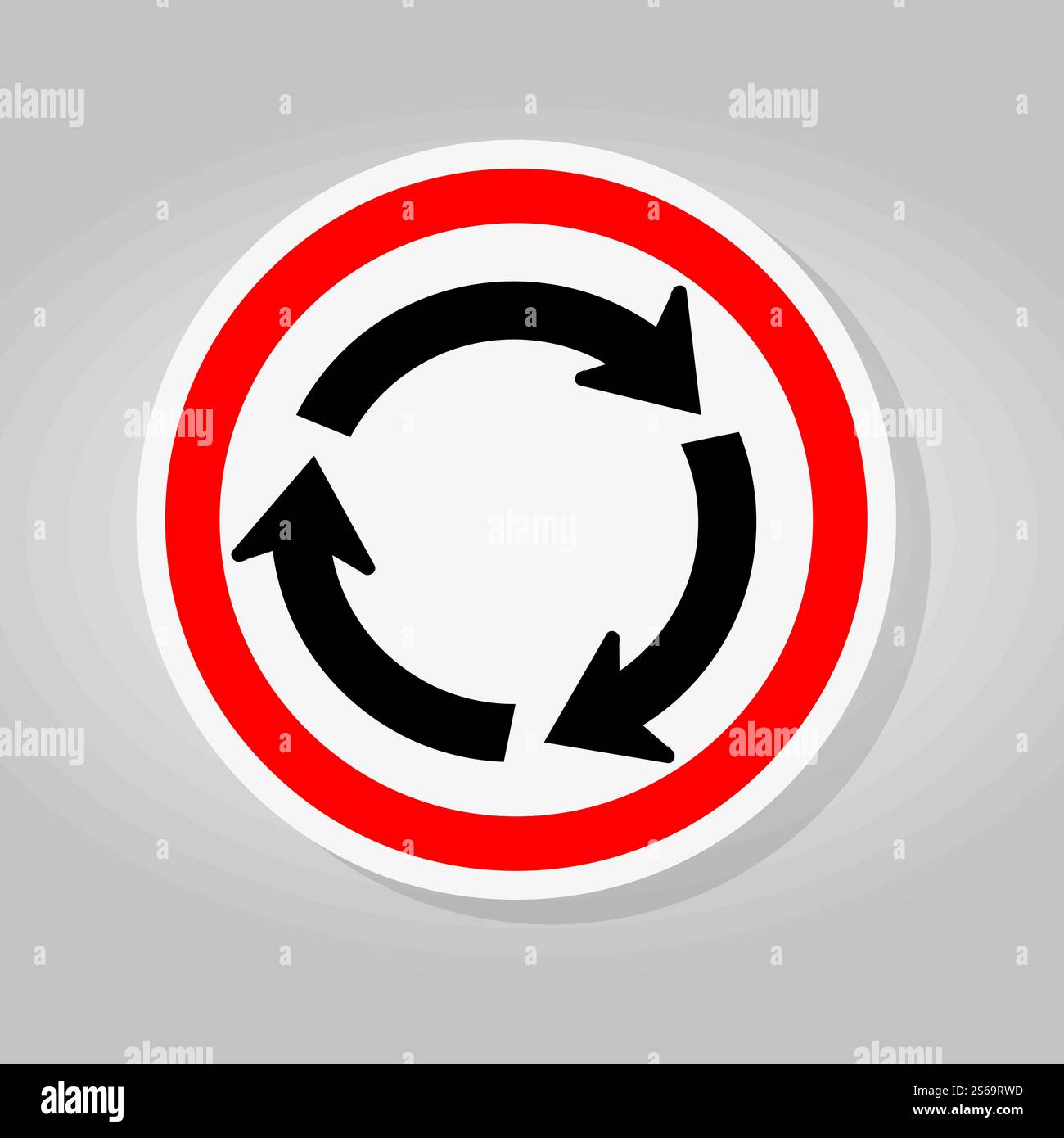 Roundabout Traffic Road Sign Isolate On White Background,Vector Illustration Stock Vector Image ...