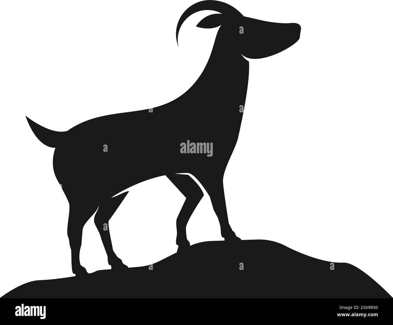 Goat illustration label hi-res stock photography and images - Alamy