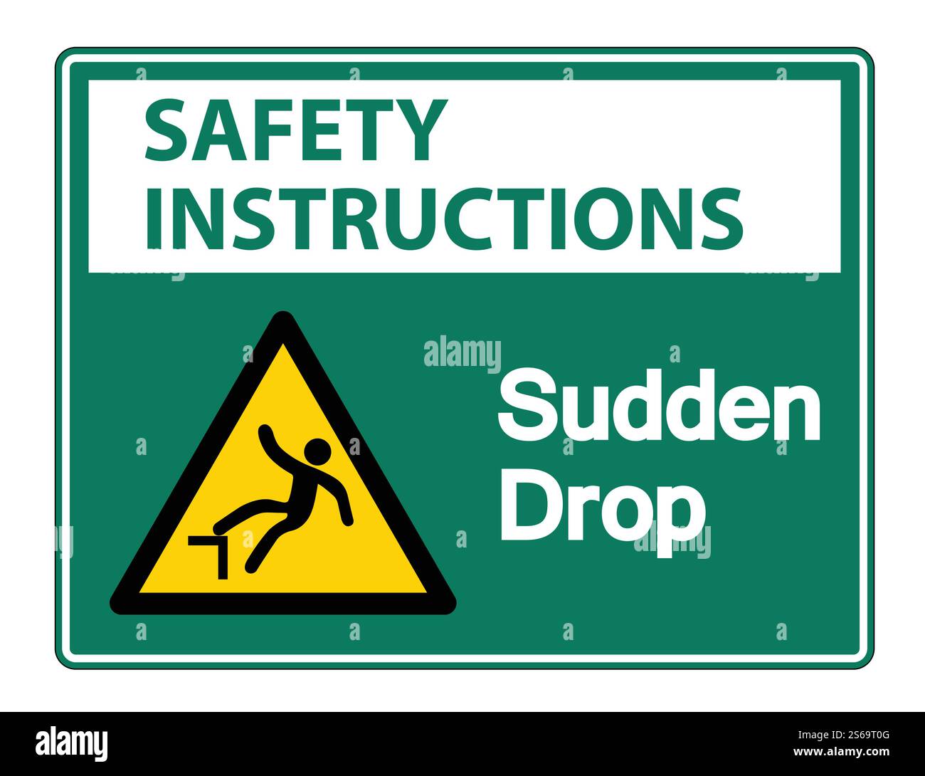 Safety instructions Sudden Drop Symbol Sign On White Background,Vector ...