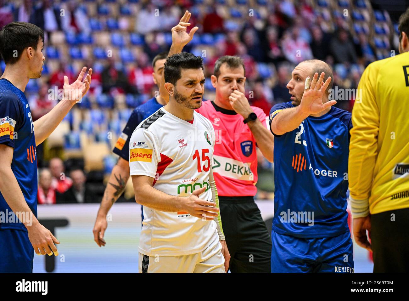 Herning, Denmark. 16th Jan, 2025. Redouane Saker of Algeria ...